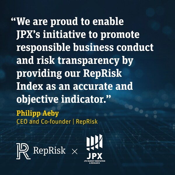 AIを活用したRepRiskデータによって強化されるJPX日経インデックスの透明性 | RepRiskのプレスリリース | 共同通信PRワイヤー